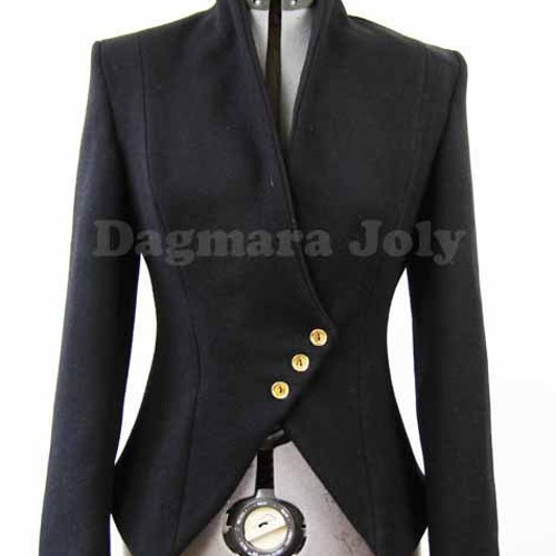Woman Asymmetrical Black Jacket Fitted Black Jacket - Etsy