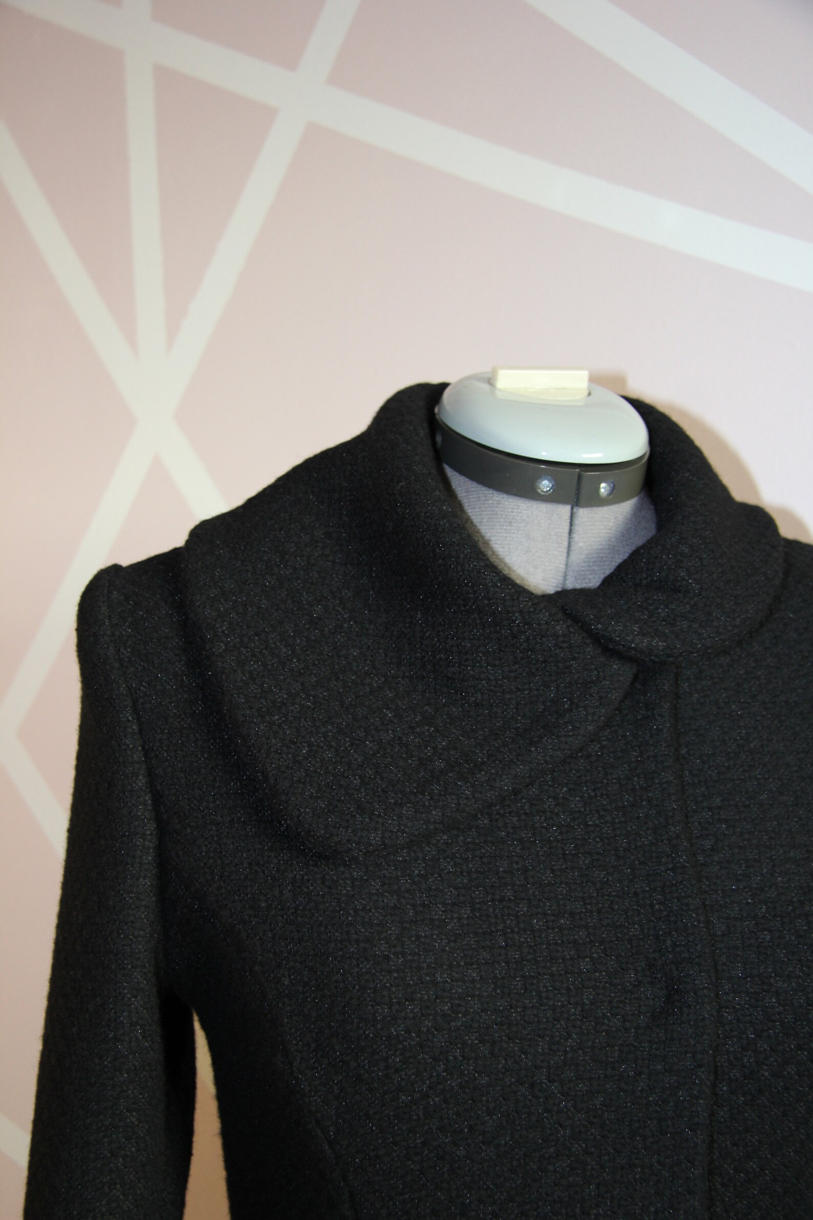 Woman short wrap coat fit and flare coat womens coat black | Etsy