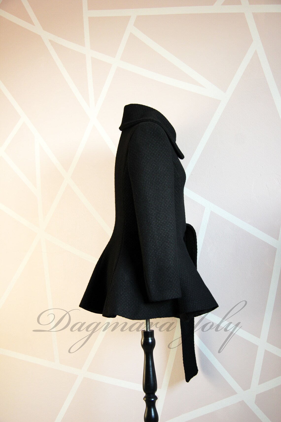 Woman Short Wrap Coat Fit and Flare Coat Womens Coat Black - Etsy