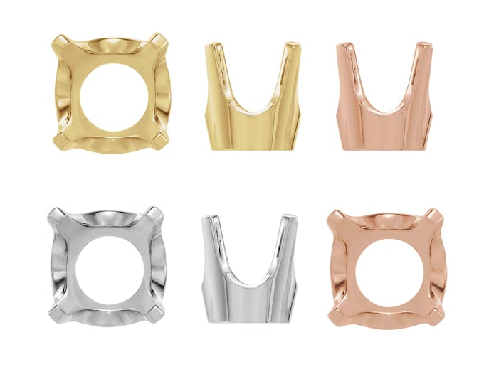 Sterling Silver or 14kt Yellow or White Gold 3mm or 4mm Round 4 Prong ...