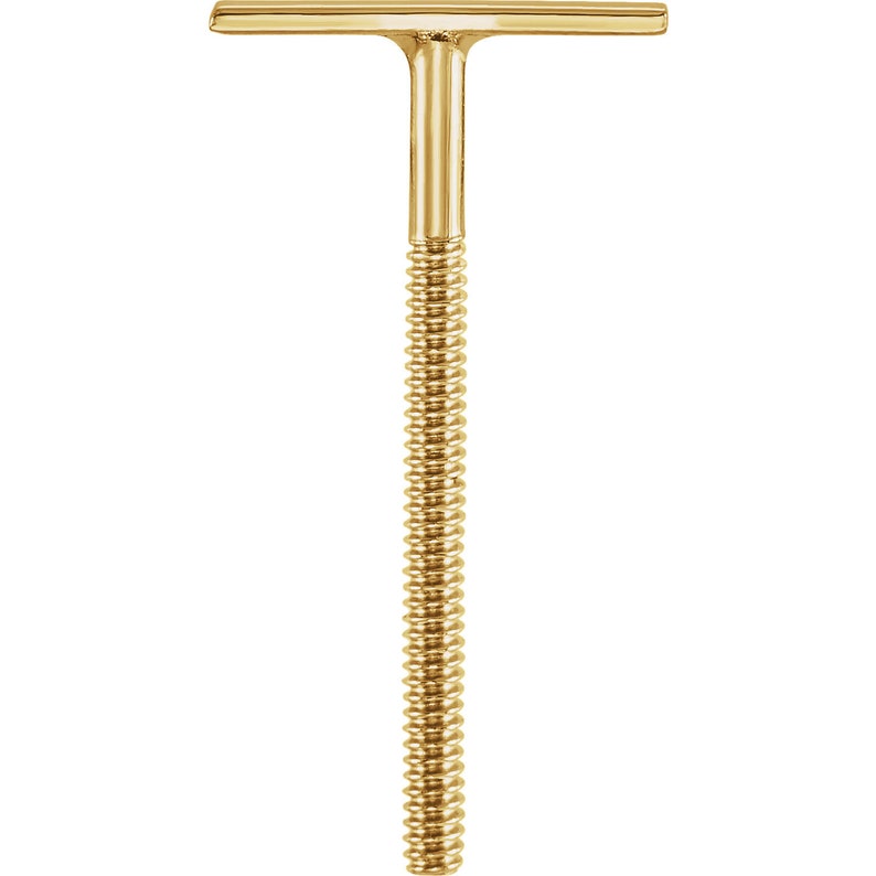 14kt Solid White or Yellow Gold 6mm Threaded T-bar Screw - Etsy