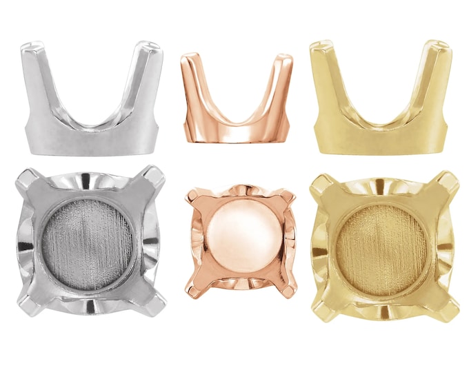 Sterling Silver or 14kt Yellow or White Gold 3mm or 4mm Round 4 Prong ...