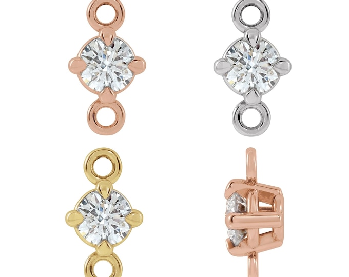 Sterling Silver or 14kt Yellow or White Gold 3mm or 4mm Round 4 Prong ...