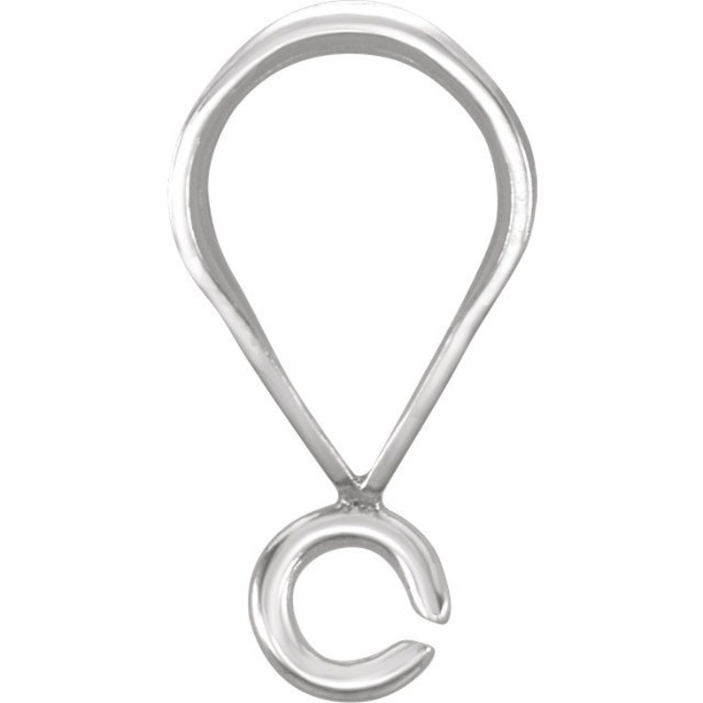 925 Silver or 14KYGF Small Tapered Fluted Bail Loop W/wo Open - Etsy