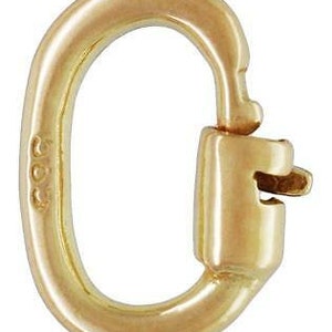 14K Yellow Gold or .925 Sterling Silver Oval Link Lock Jump Ring Bail ...