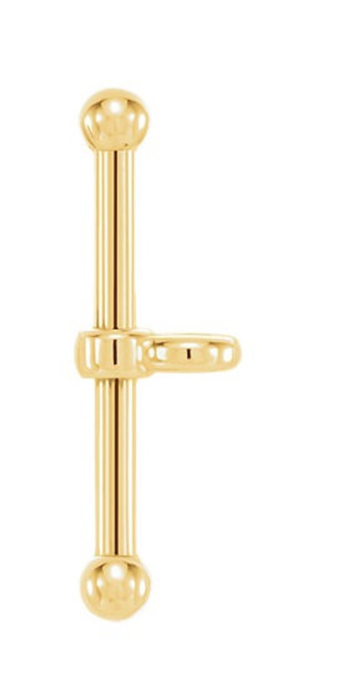 14K Solid Yellow Gold Ball End Toggle Clasp Set Bar With Ring - Etsy
