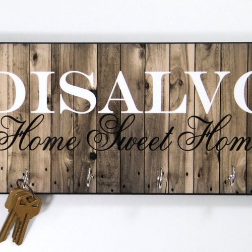 Home Sweet Home Personalized Key Ring Holder for Wall Key | Etsy