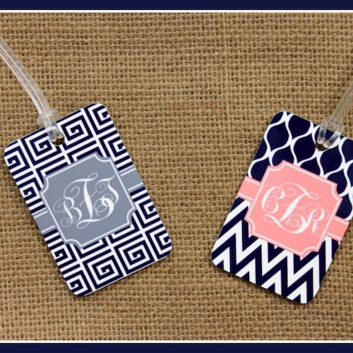 Personalized Bag Tags Monogrammed Luggage Tag Round - Etsy