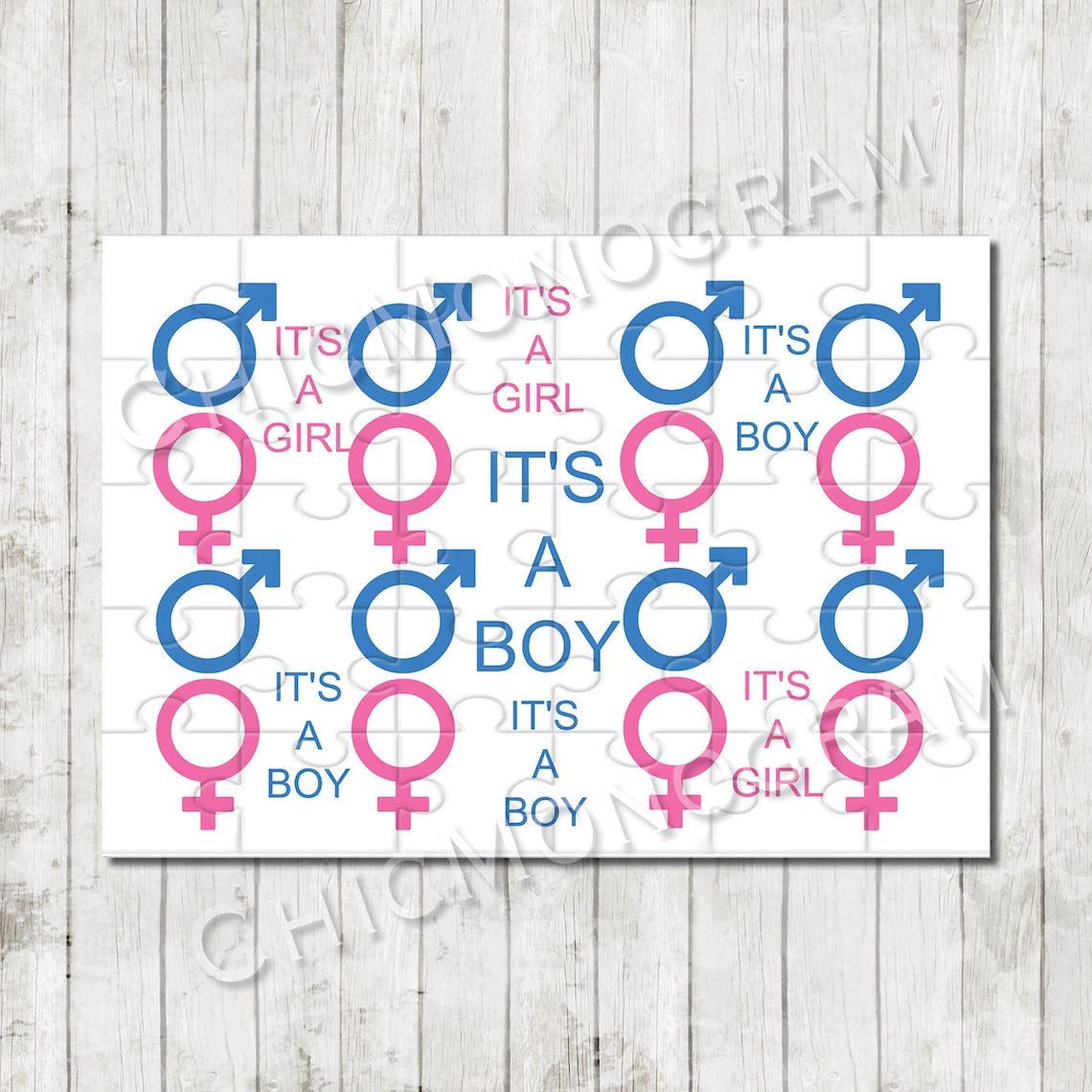 Gender Reveal Gender Reveal Puzzle Gender Reveal Ideas Etsy