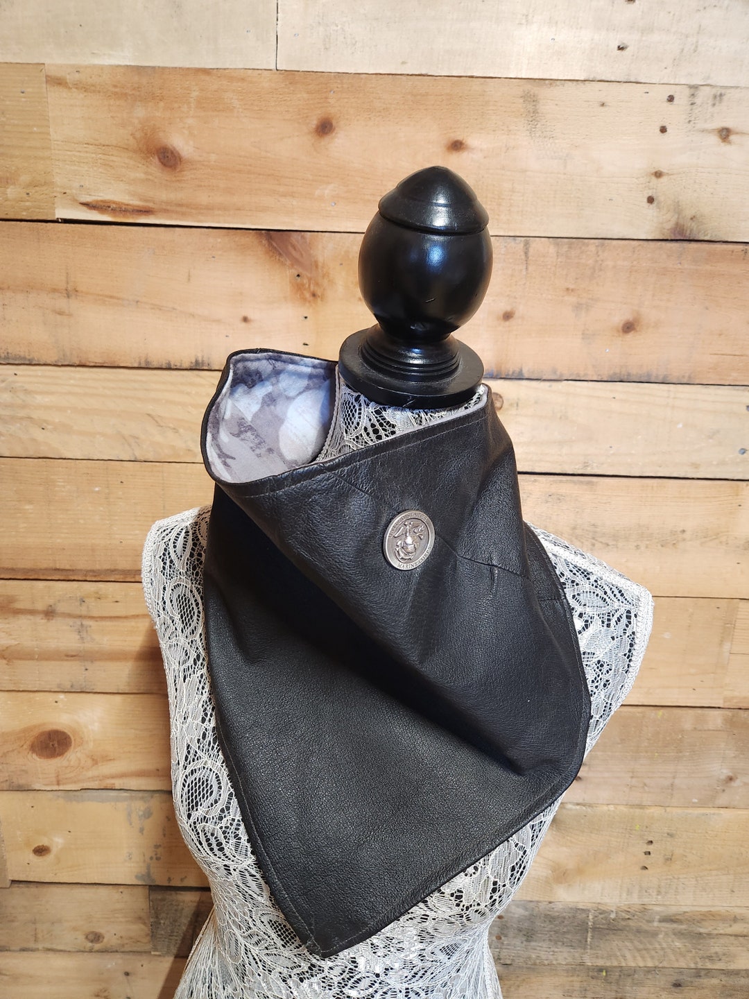 Upcycled Leather Bandana, Marines - Etsy