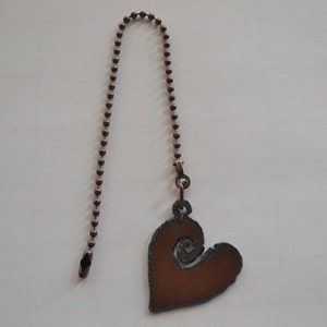 Rustic Rusty Rusted Recycled Metal Charm WHIMSICAL HEART Ceiling Fan ...