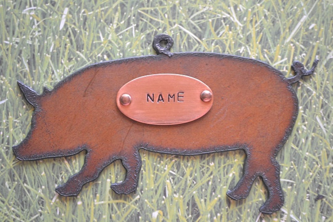 PIG / SWINE / Made of Rustic Rusty Rusted Recycled Metal Custom ...