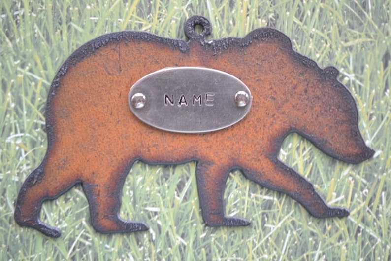 GRIZZLY BEAR Made of Rustic Rusty Rusted Recycled Metal Custom ...