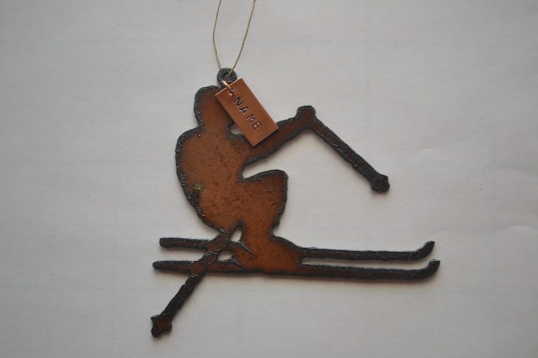 SKIER Made of Rustic Rusty Rusted Recycled Metal Custom PERSONALIZED ...