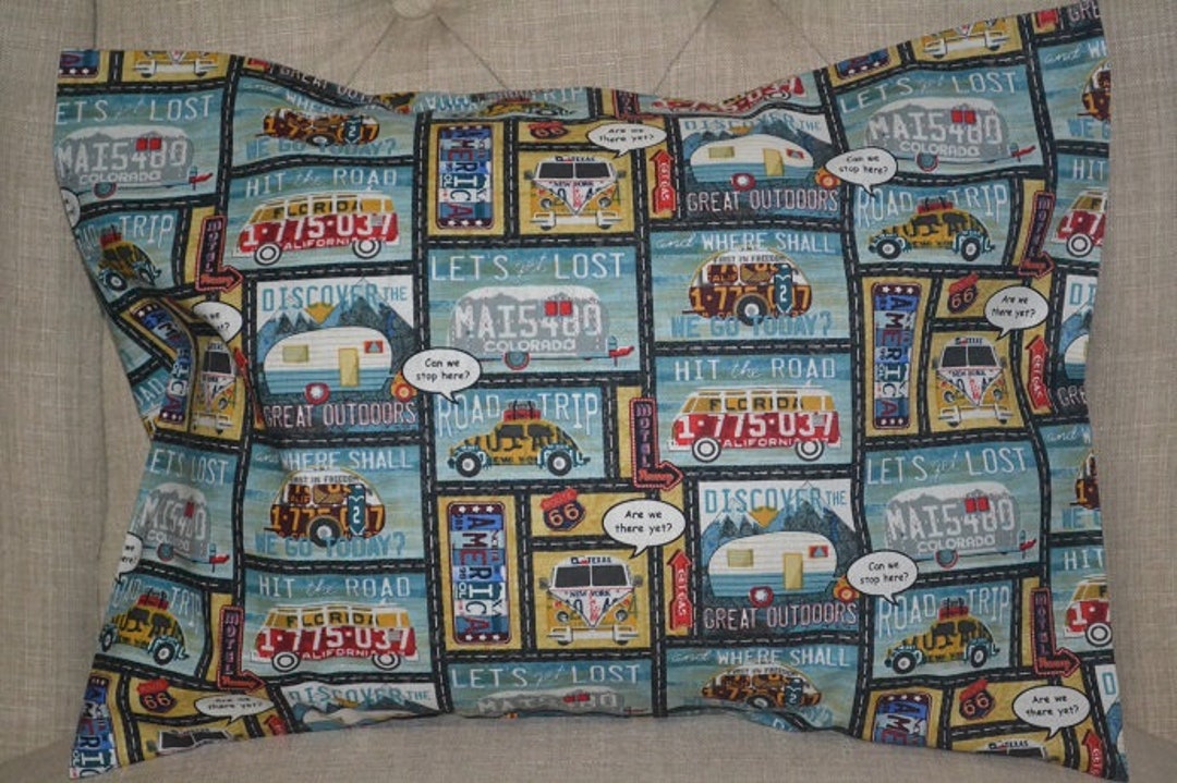 Travel Pillow Case / Accent Pillow Case ROUTE 66 / Road Map of Route 66 ...