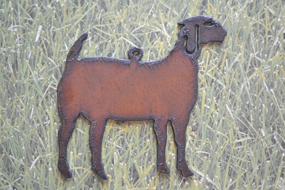GOAT Made of Rustic Rusty Rusted Recycled Metal Custom PERSONALIZED ...