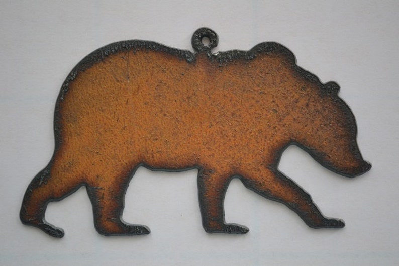 GRIZZLY BEAR Made of Rustic Rusty Rusted Recycled Metal Custom ...