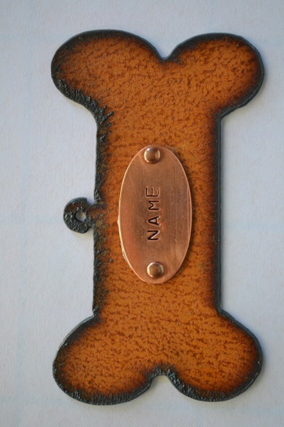 DOG BONE made of Rustic Rusty Rusted Recycled Metal Custom | Etsy