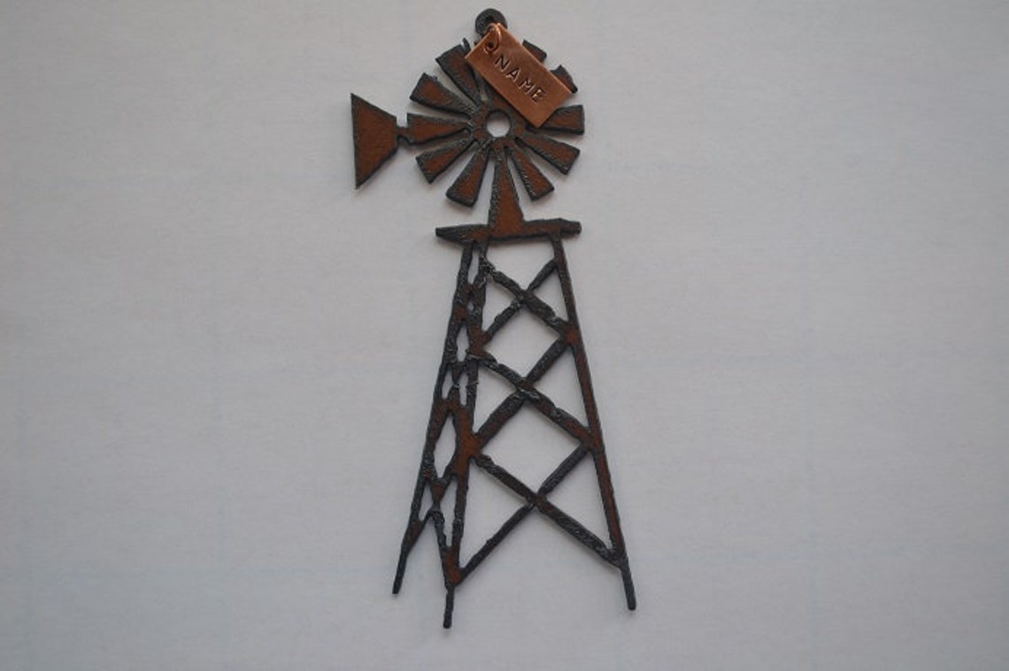 WINDMILL Made of Rustic Rusty Rusted Recycled Metal Custom - Etsy