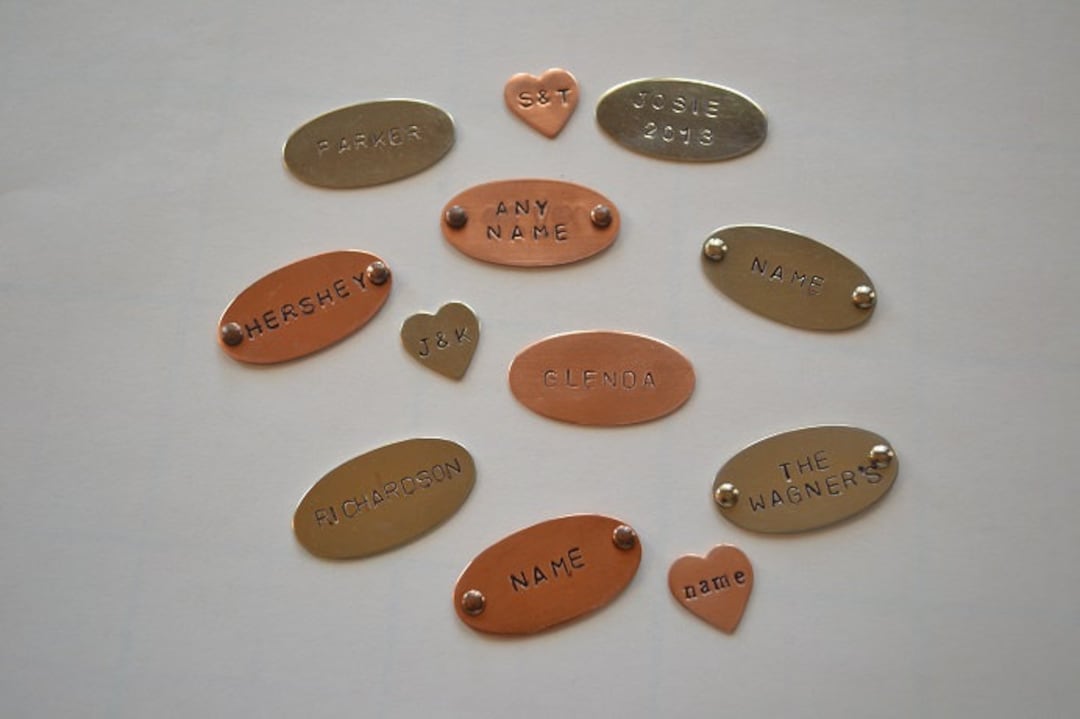 CUSTOM HAND STAMPED Tags in Copper or Aluminum - Etsy