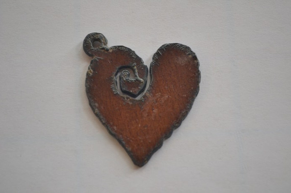 Rustic Rusty Rusted Recycled Metal Charm WHIMSICAL HEART - Etsy