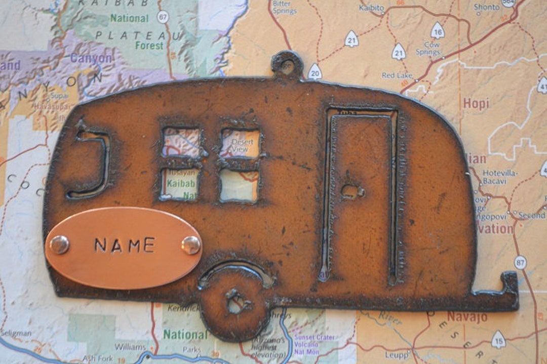 TRAILER / CAMPER Made of Rustic Rusty Rusted Recycled Metal Custom ...