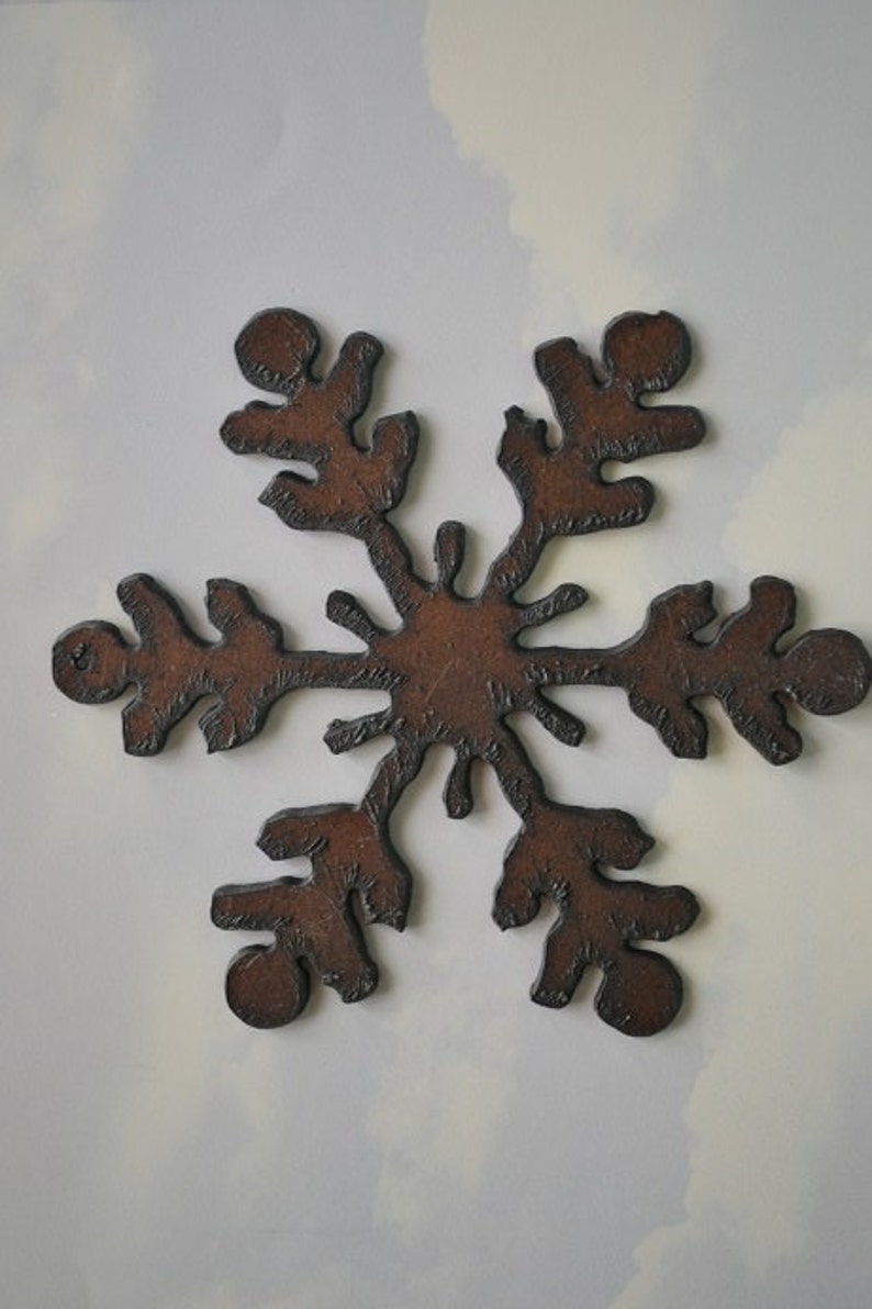 SNOWFLAKE Made of Rustic Rusty Rusted Recycled Metal Custom - Etsy