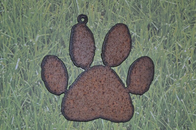 PAW PRINT made of Rustic Rusty Rusted Recycled Metal Custom - Etsy Italia