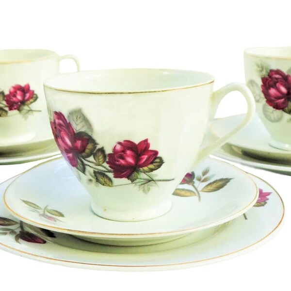 Red Rose Tea Cup - Etsy