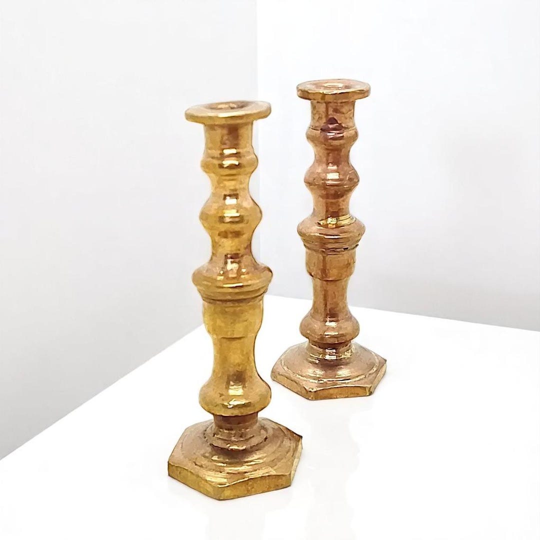 Miniature Candlesticks Vintage Brass Candle Holders 2 Inch Taper ...