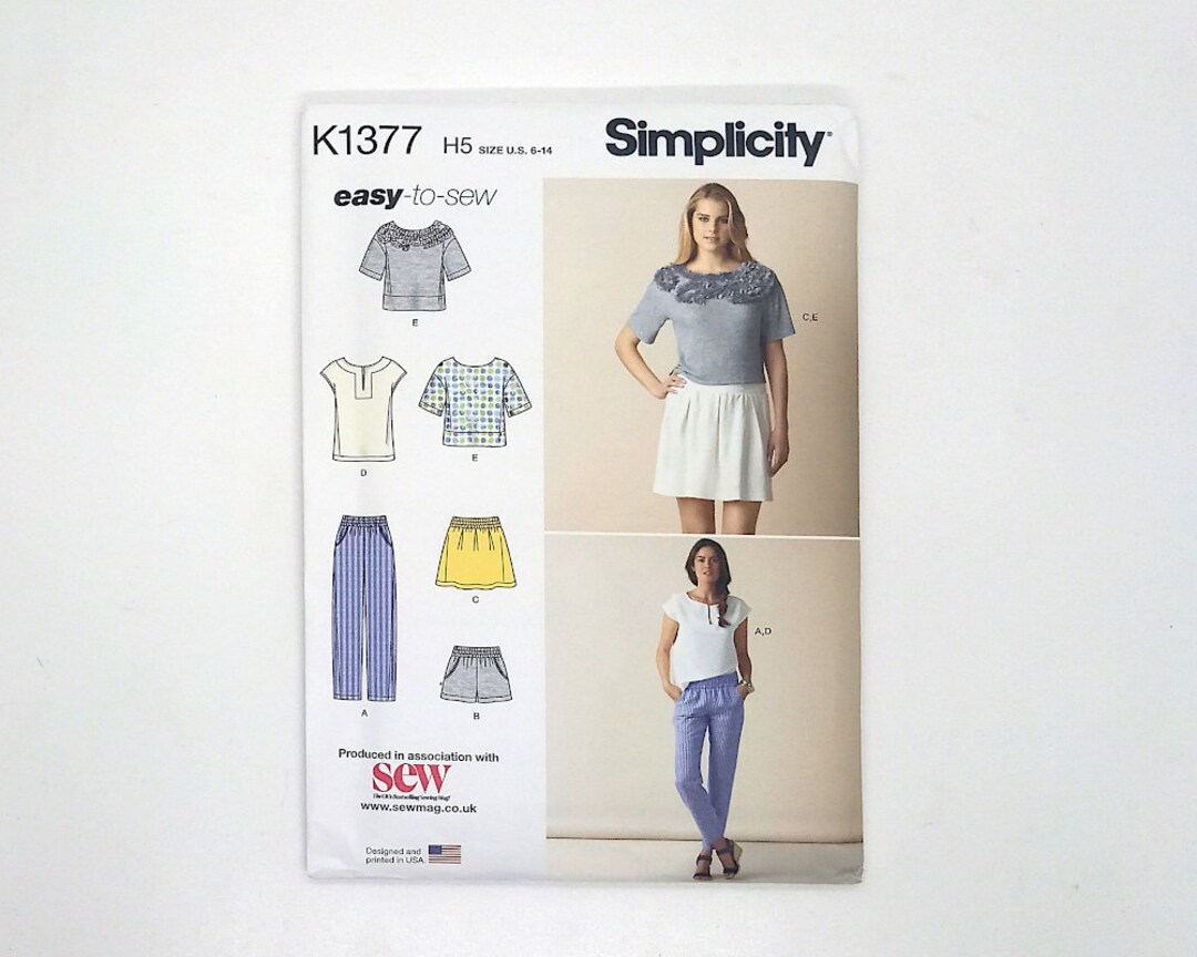 Simplicity Sewing Pattern K1377, Easy to Sew Casual T Shirt Top ...