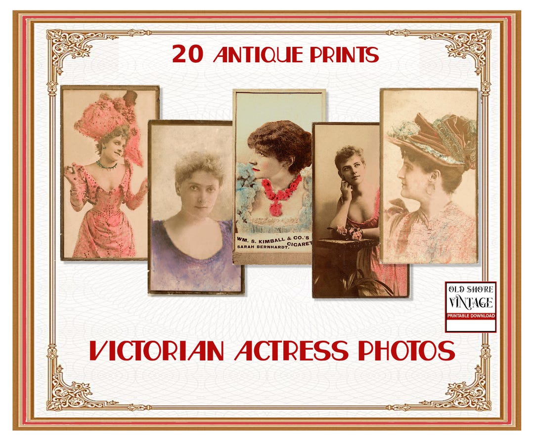 Victorian Actress Photos | 20 Hand‑coloured Antique Prints | Vintage ...