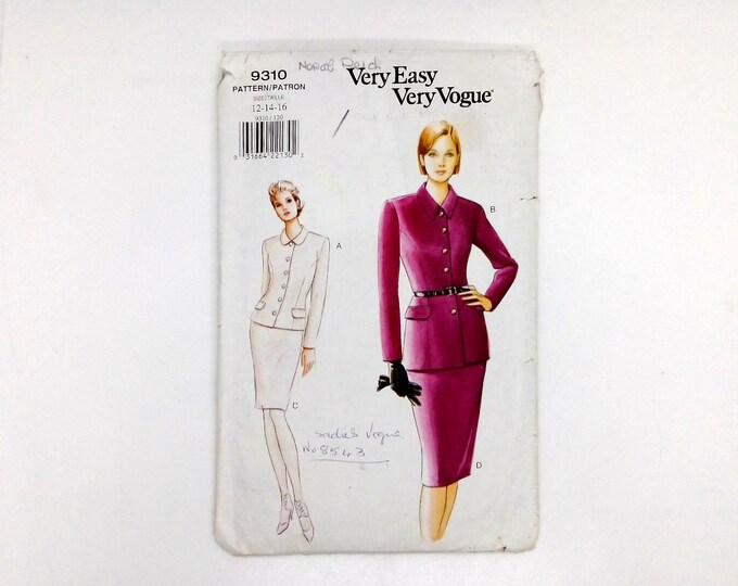 Very Easy Very Vogue Sewing Pattern 9310, Women's Suit Sewing Pattern ...
