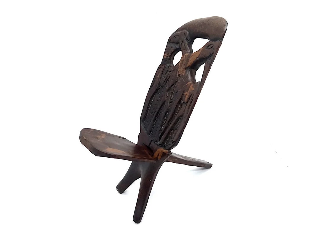 African Sculpture Hand Carved Miniature Birthing Chair Dark - Etsy