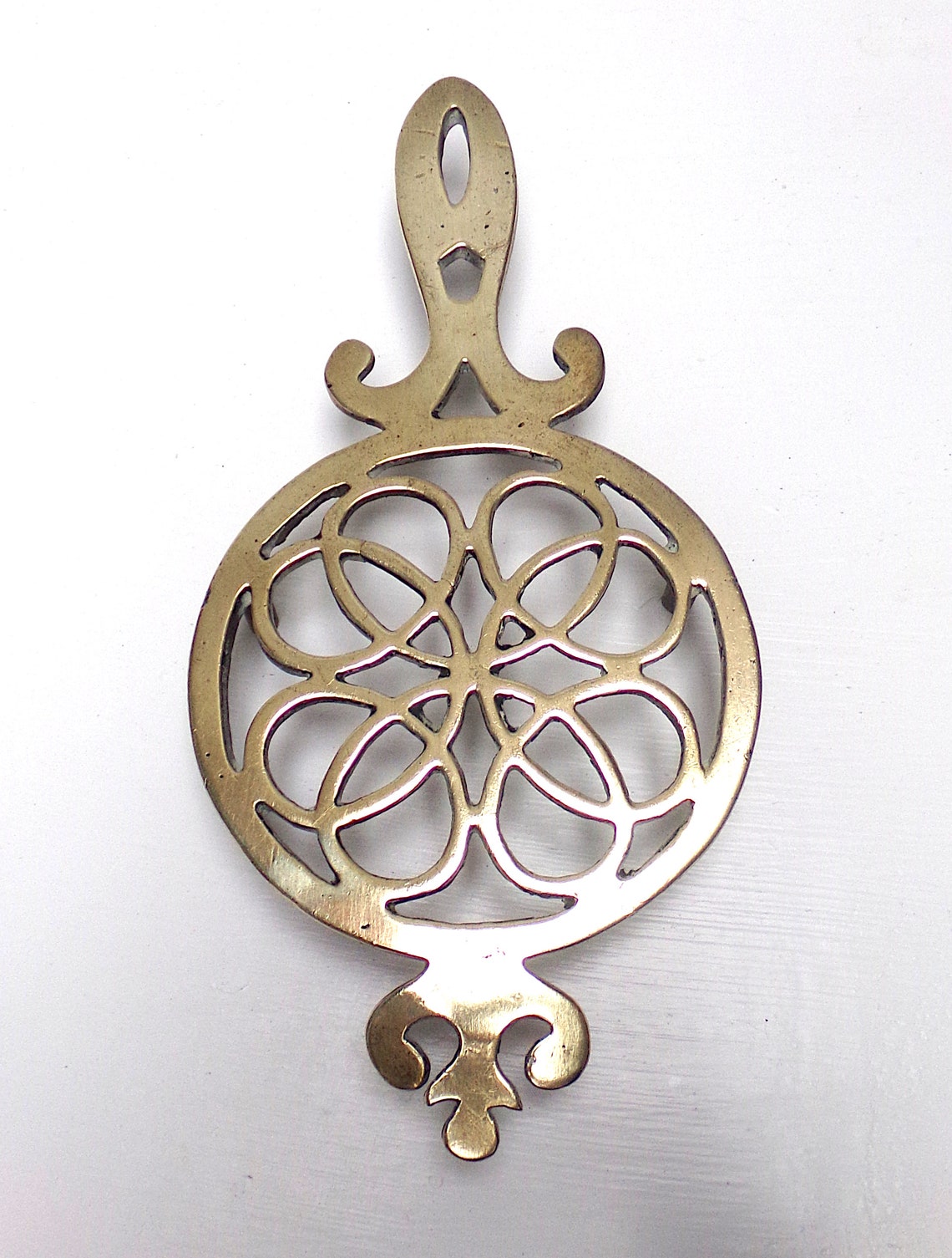 Antique Brass Trivet With a Handle on Three Feet a Pot Stand | Etsy