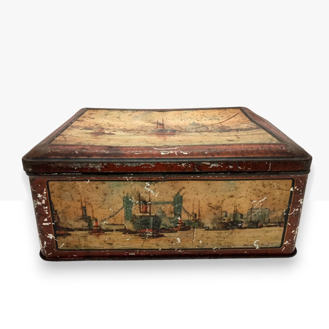 Antique Tin Colman's Mustard Box With Scenes of London Artwork London ...