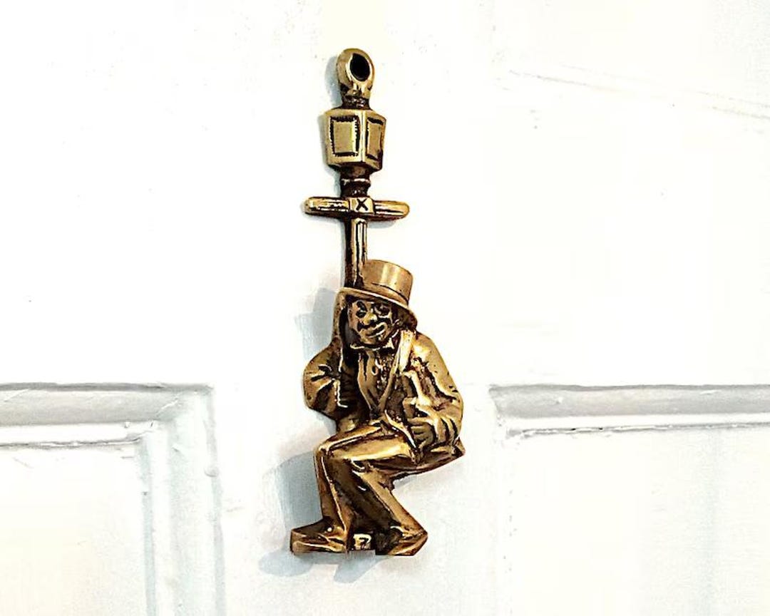 Brass Door Knocker Drunk Man at Lamppost Antique Front Door Knocker ...