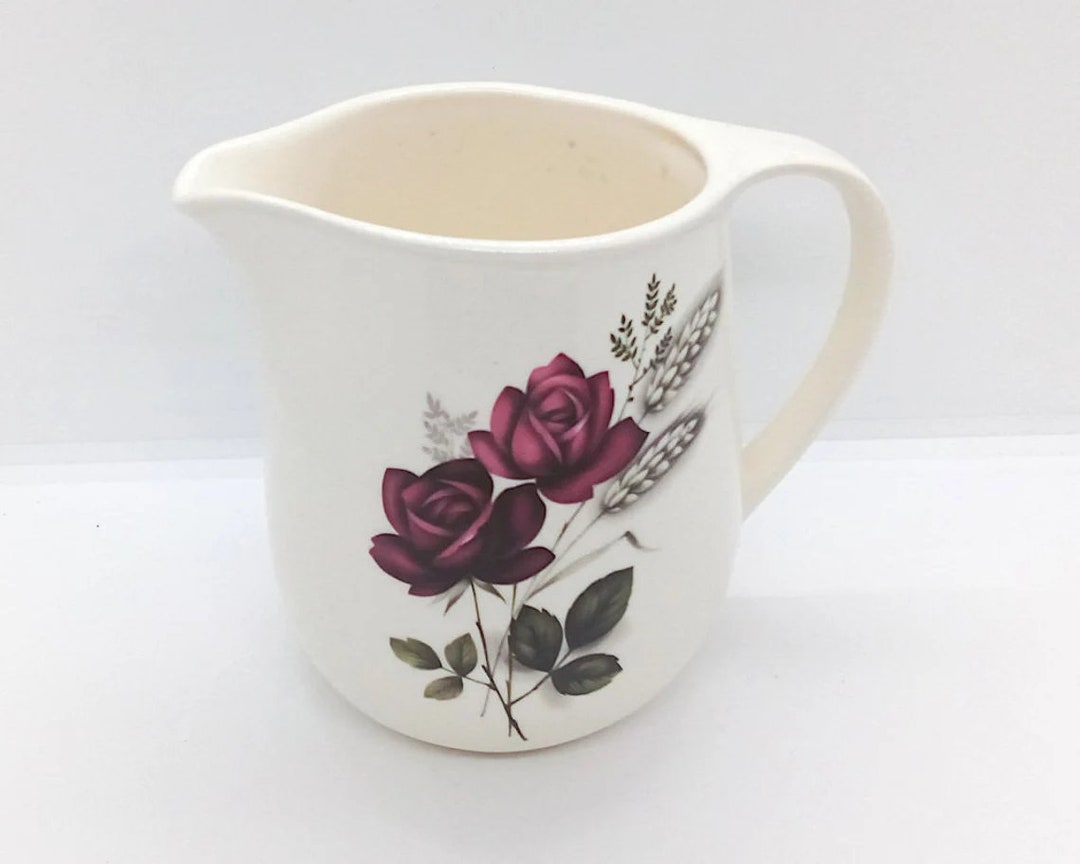 Romanian Milk Jug Ceramic Milk Jug Red Rose Pattern - Etsy