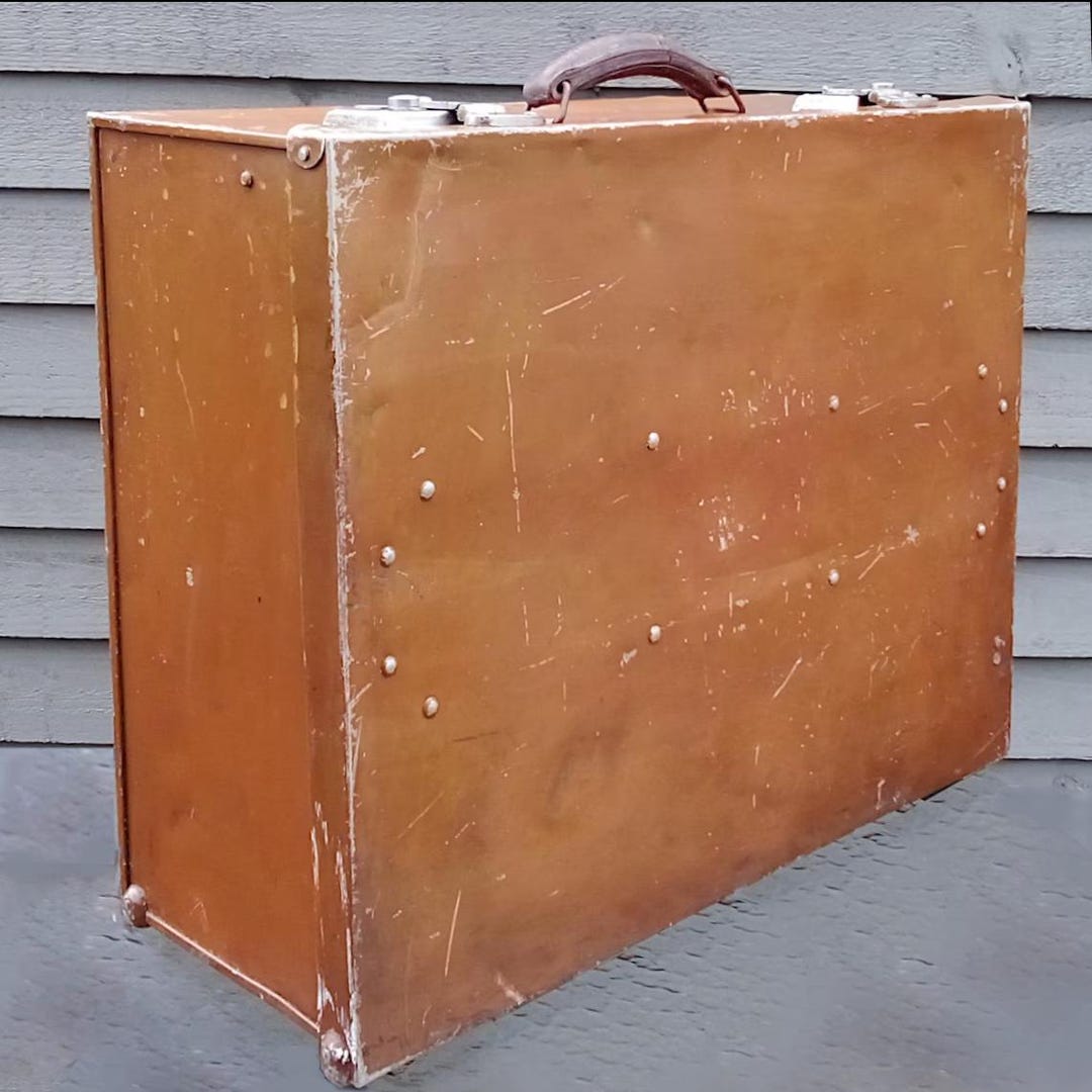Antique Suitcase Large Metal Case Made in England in the 1920s Vintage ...