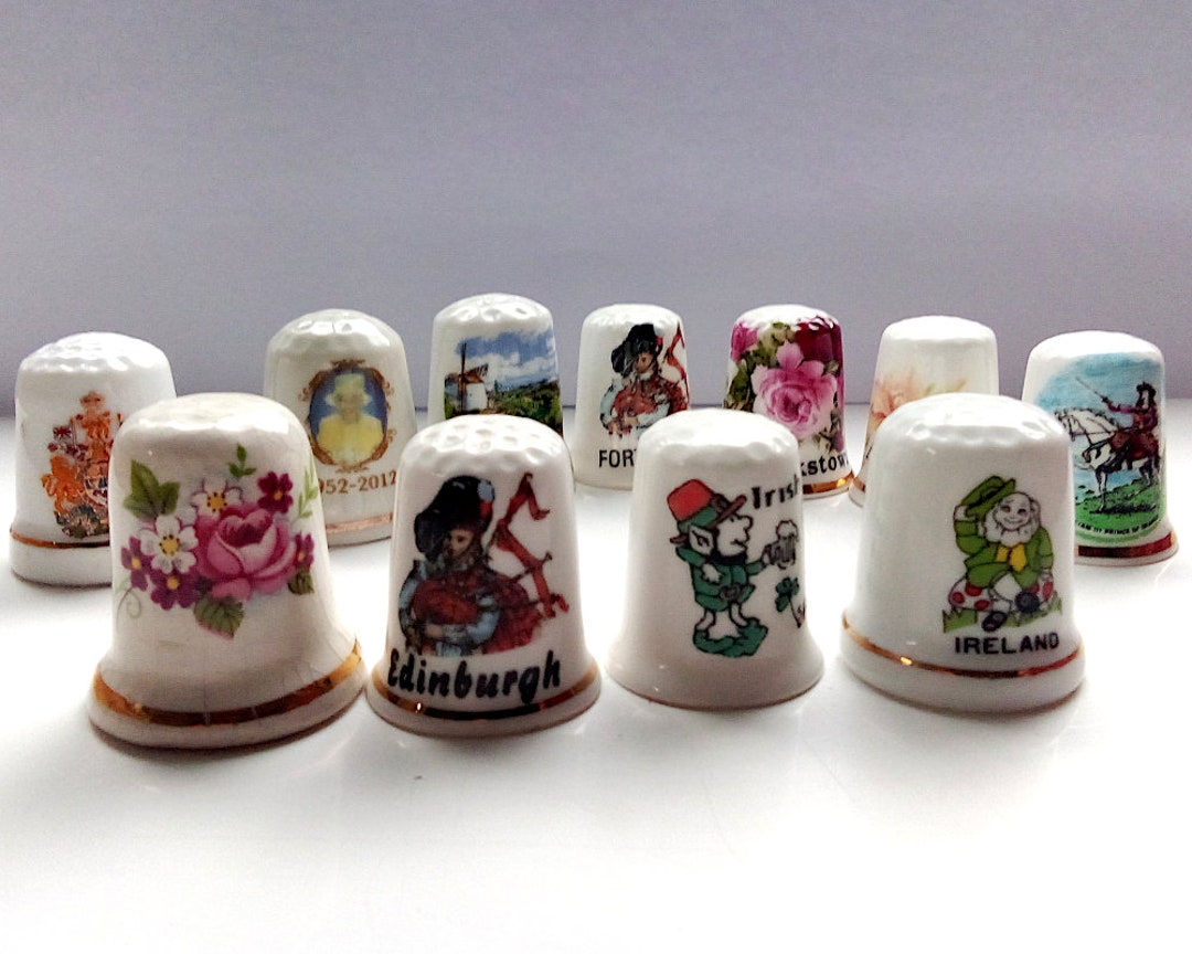 Thimbles Collection Bone China Thimbles Vintage Embroidery - Etsy UK