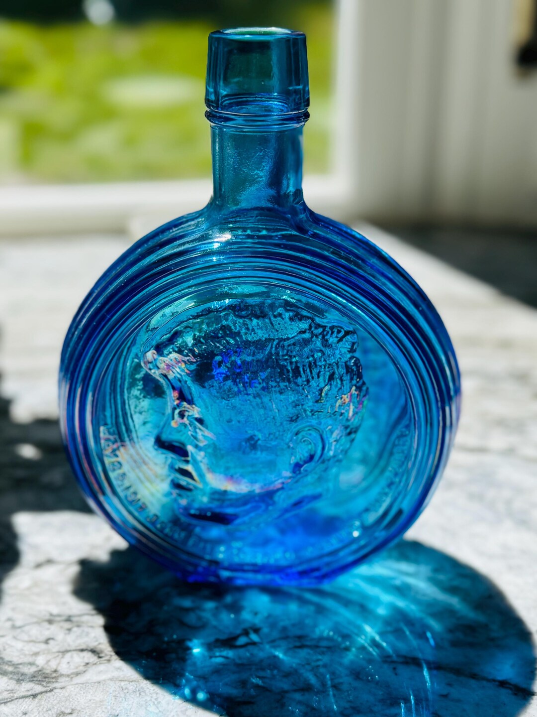 Vintage John F. Kennedy Wheaton Glass Bottles. Blue and Green Vintage ...