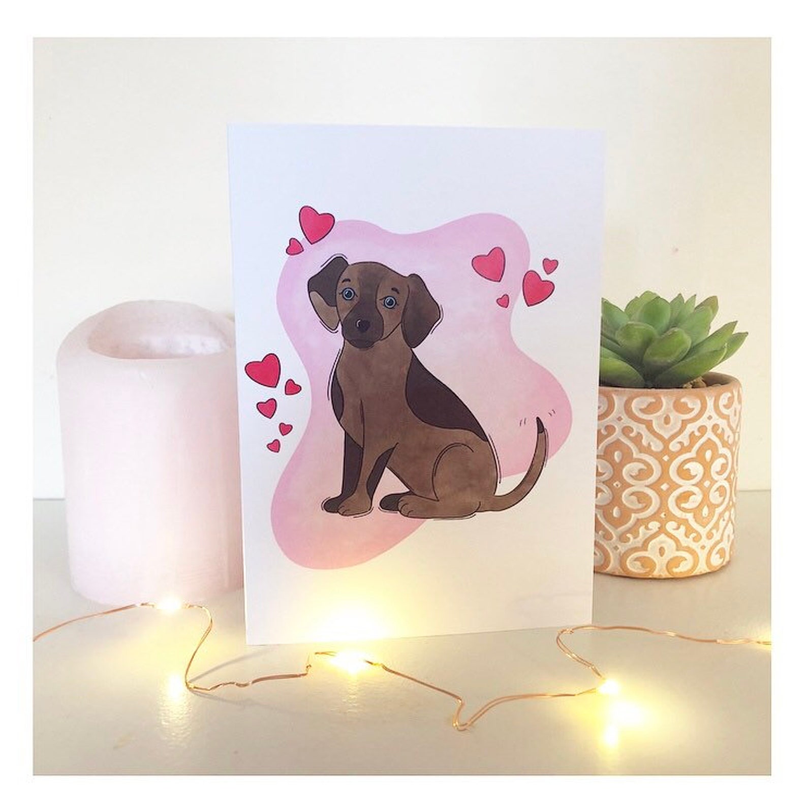 Puppy Love Blank Greeting Card - Etsy
