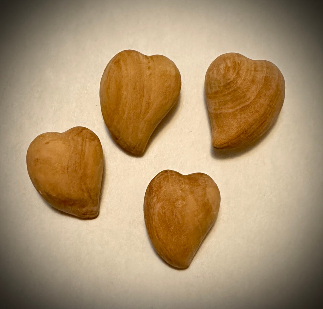 Lou Zeldis Original Hand Carved Teak Hearts, a Set of 4 - Etsy