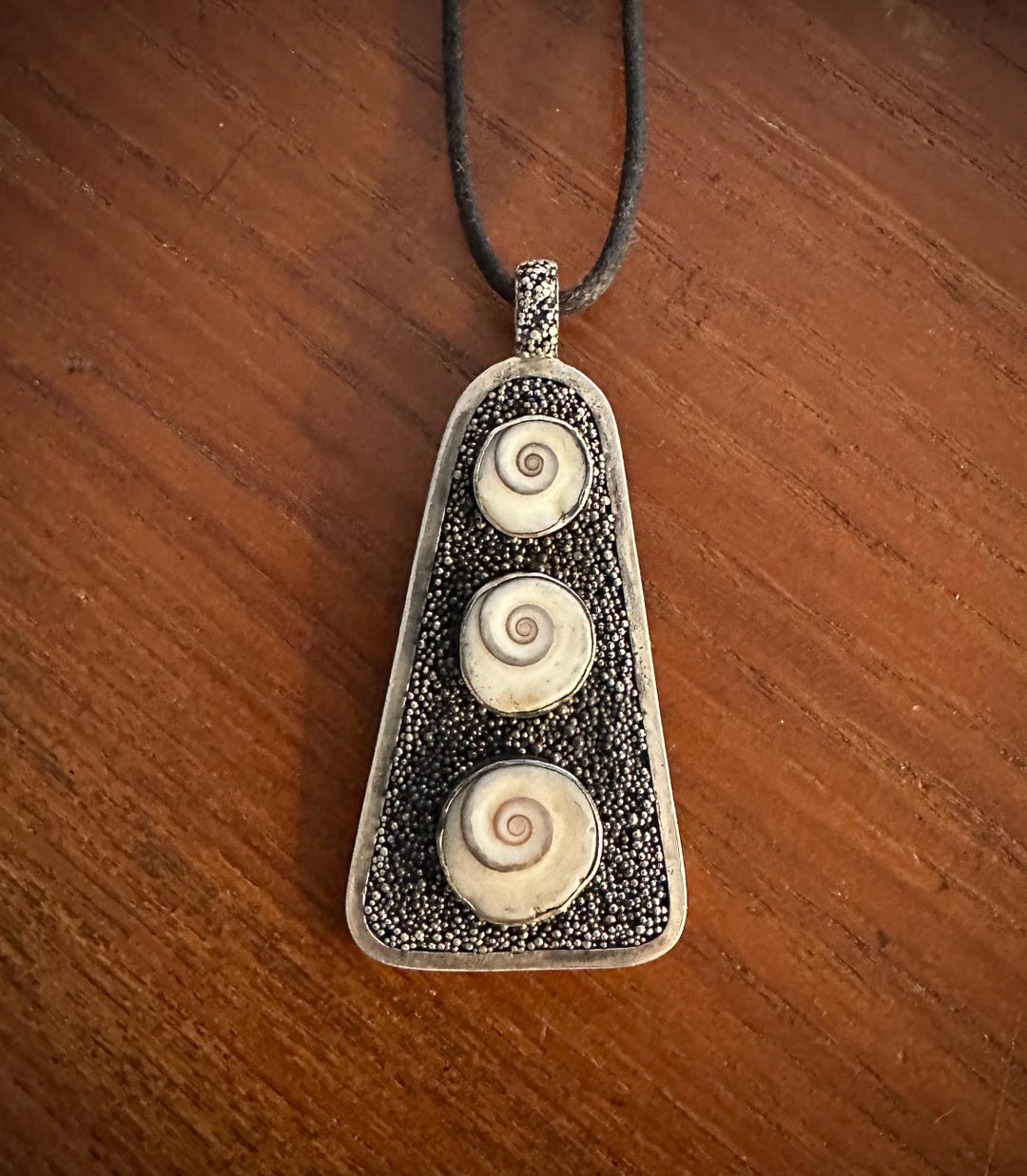 Lou Zeldis Original Sterling Silver and Eye of Shiva Shell Inlaid ...