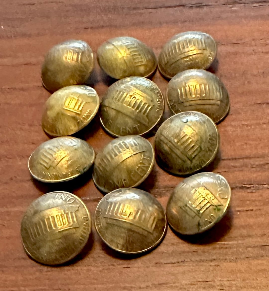 Original Lou Zeldis Buttons.. Brass Plated Copper Pennies - Etsy