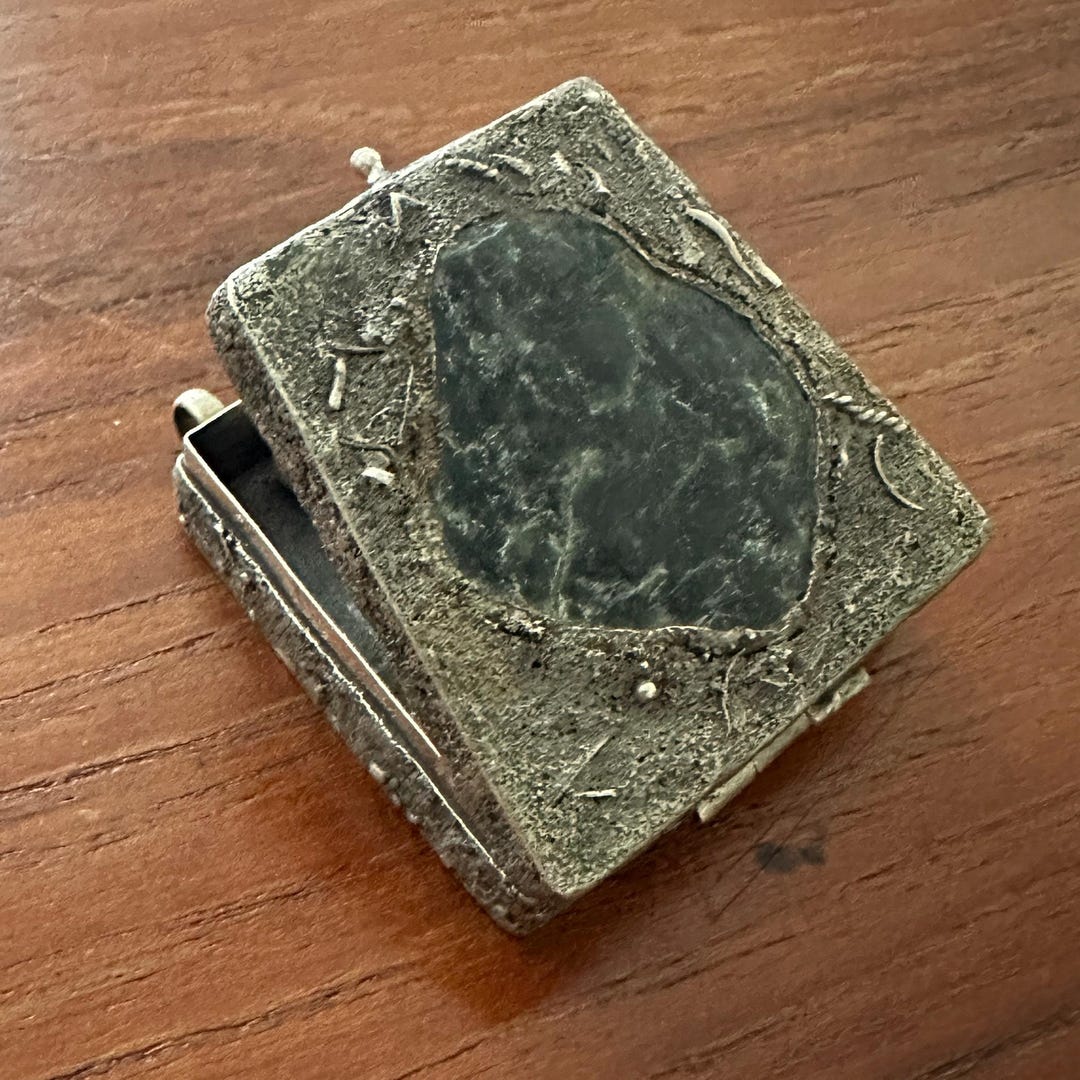 A Lou Zeldis Original Vintage Sterling Silver Locket With a Beautiful ...