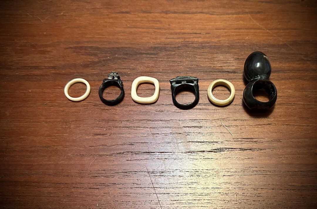 Ring Size 5.5... Lou Zeldis Original Hand Carved Horn Rings.. an ...