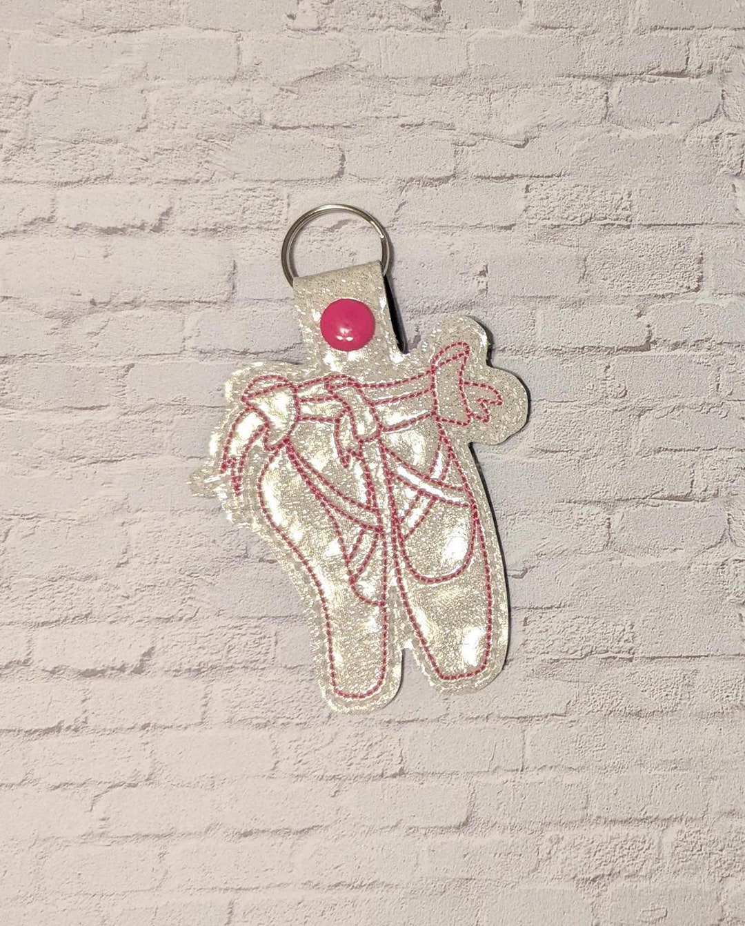 Ballerina Slippers Keychain / Bag Accessory / Keychain / Snap Tab Key ...