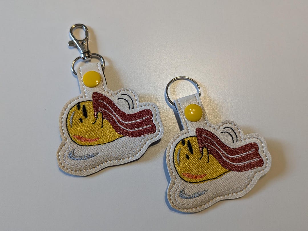 Eggs & Bacon Keychain / Bag Tag / Bag Accessory / Keychain / Snap Tab ...