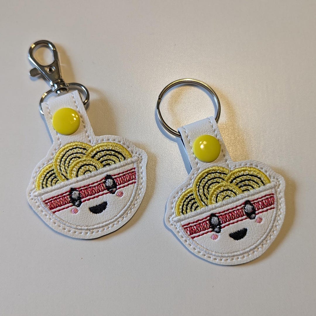 Ramen Noodle Keychain / Bag Tag / Bag Accessory / Keychain / Snap Tab ...